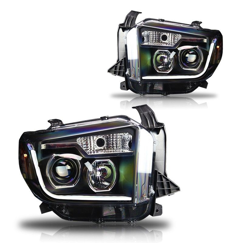HID Xenon + WJ 2014-19 Toyota Tundra Fiber-Optic LED DRL Projector ...
