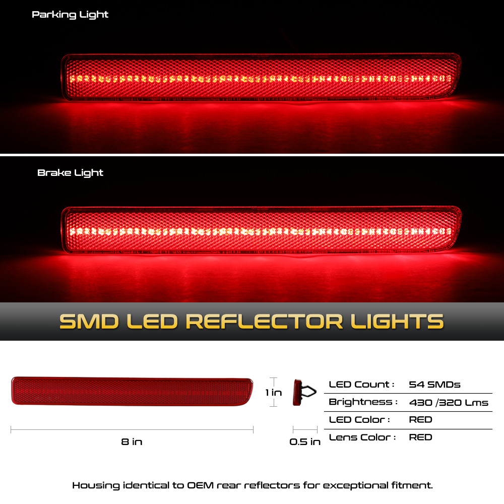 Land Rover LR3/LR4/Range Rover Sport Red LED Rear Reflector Lights ...