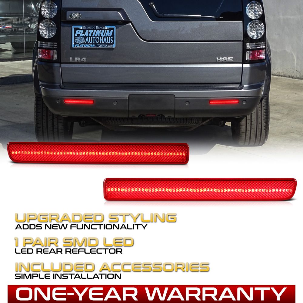 Land Rover LR3/LR4/Range Rover Sport Red LED Rear Reflector Lights ...