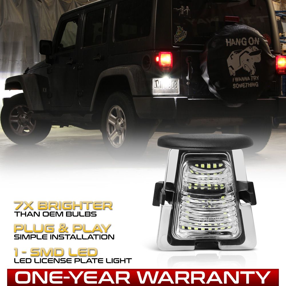 LED License Plate Light Tag Lamp - 07-18 Jeep Wrangler JK - LAC-LP-JWA07