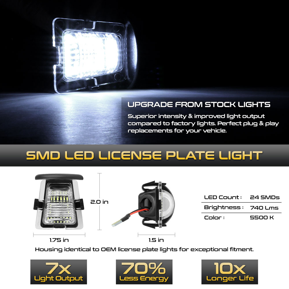 LED License Plate Light Tag Lamp - 07-18 Jeep Wrangler JK - LAC-LP-JWA07