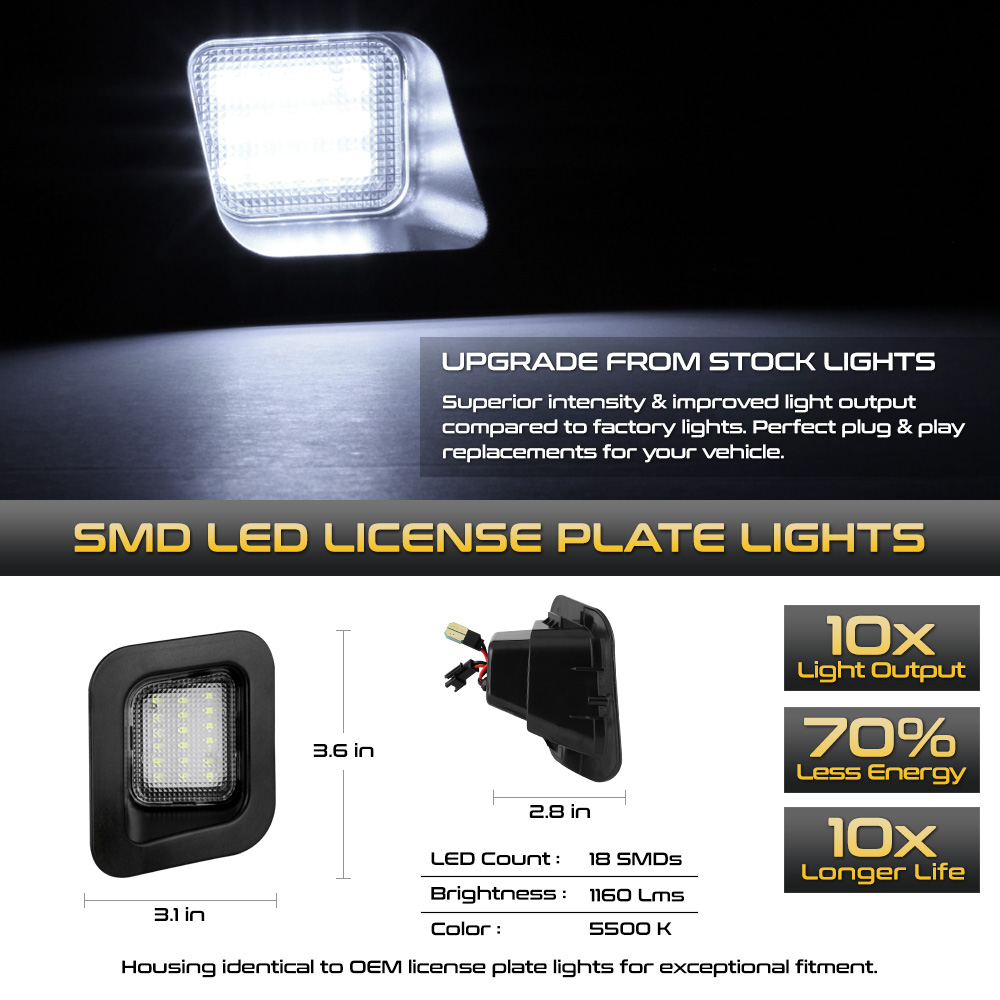 LED License Plate Light Tag Lamp - 2003-2018 Dodge Ram Truck - LAC-LP-DR02