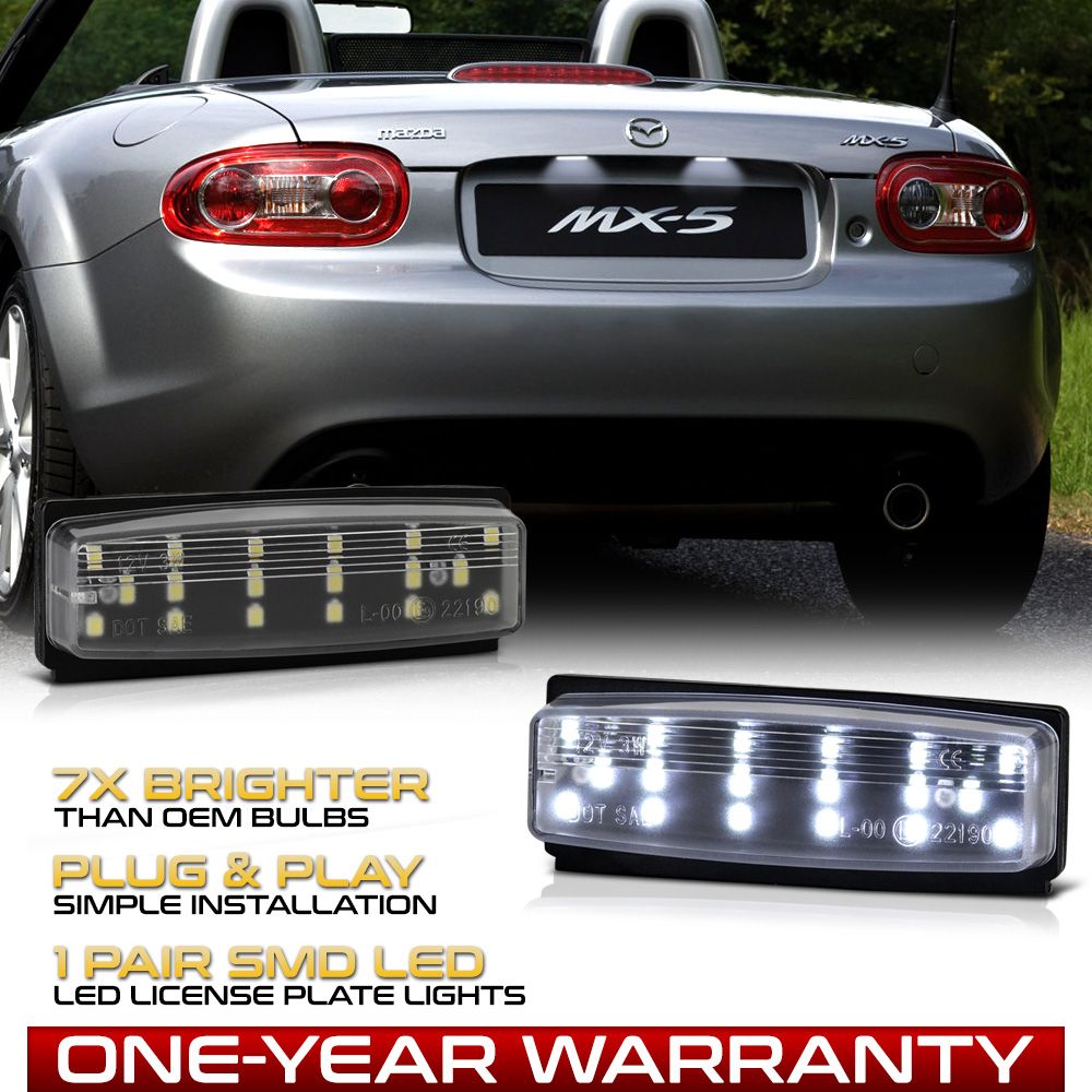 LED License Plate Light Tag Lamp - 2006-2015 Mazda MX-5 Miata - LAC-LP ...