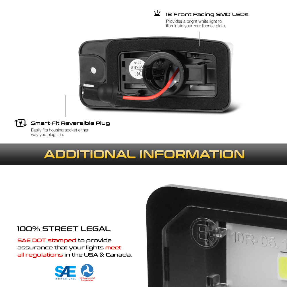 LED License Plate Light Tag Lamp - Nissan Altima Maxima Infiniti FX ...