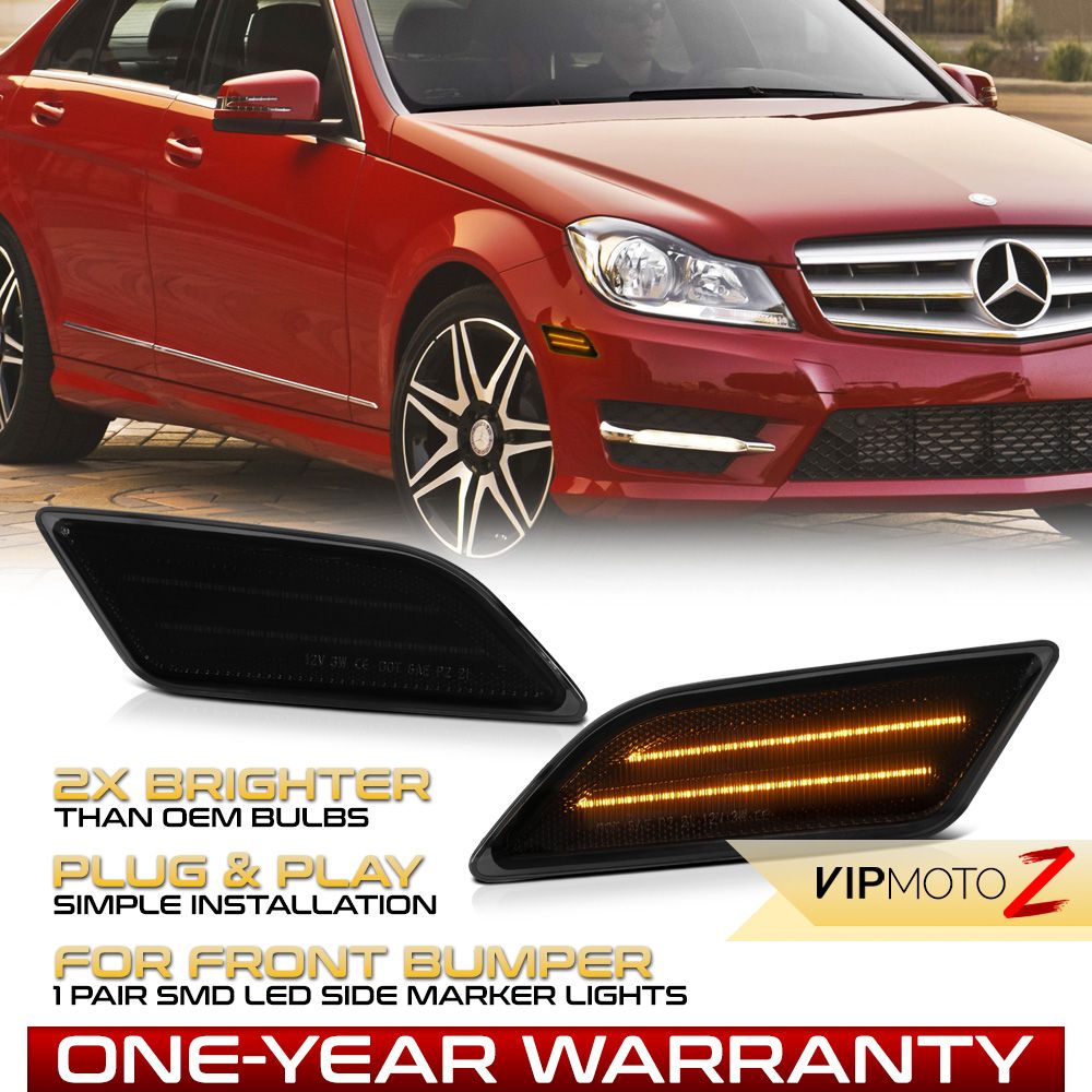 Mbenz W204 2012-2014 C250 C300 C350 LED Side Marker Lights - Smoked ...