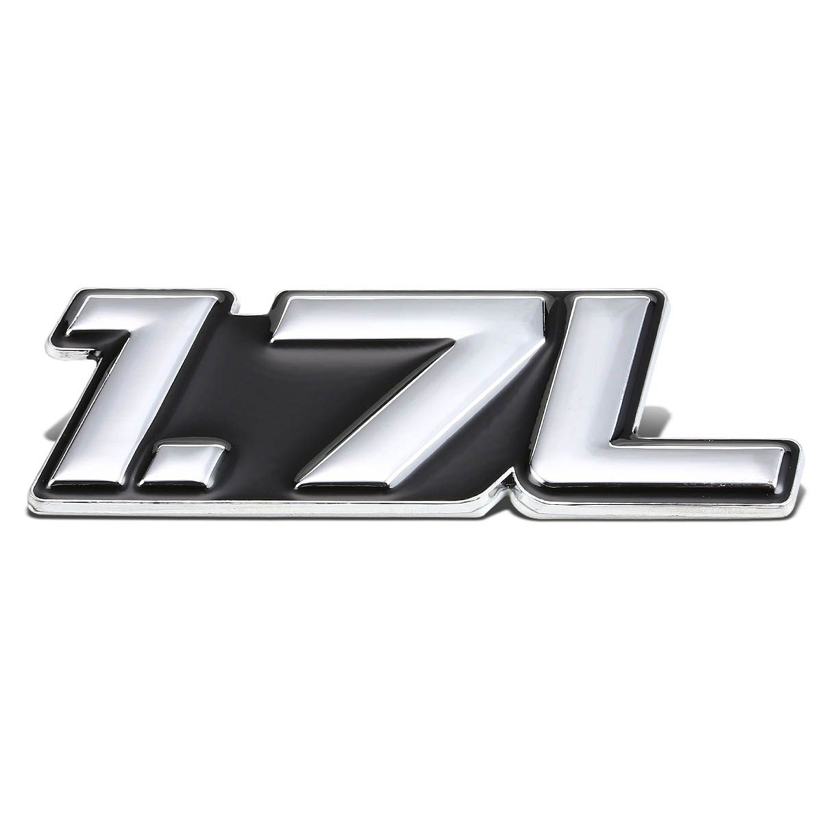 Metal Emblem Decal Logo Trim Badge - 1.7L - Silver/Black Letters