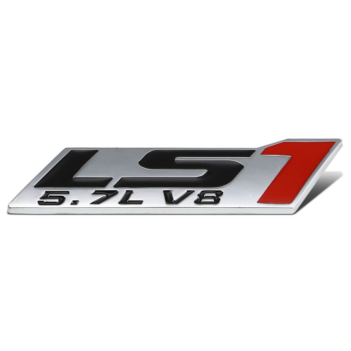Metal Emblem Decal Logo Trim Badge - 5.7L-Ls1 - Black/Red Letters