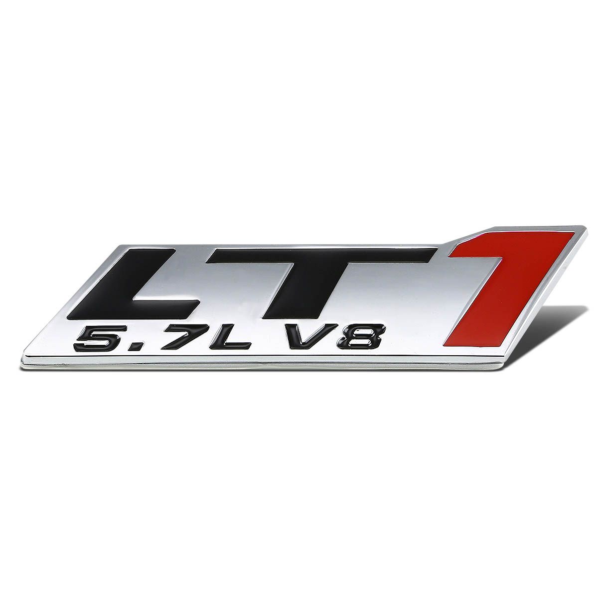 Metal Emblem Decal Logo Trim Badge - 5.7L-Lt1 - Black/Red Letters