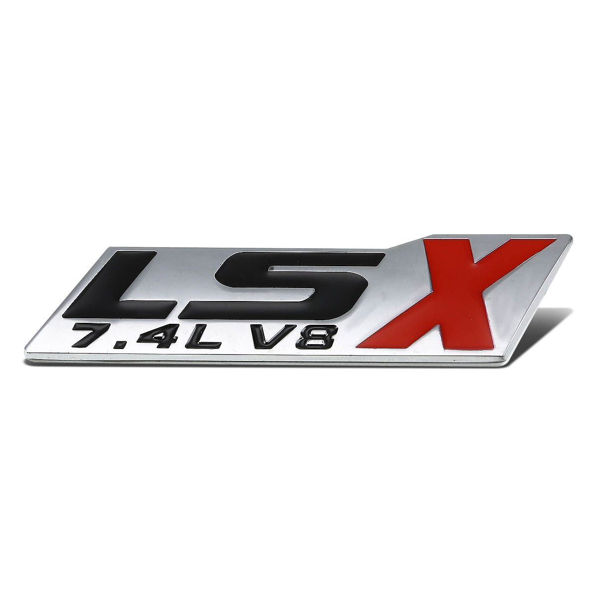 Metal Emblem Decal Logo Trim Badge - 7.4L-Lsx - Black/Red Letters