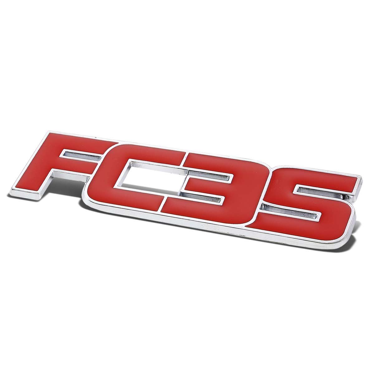 Metal Emblem Decal Logo Trim Badge - FC3S - Red Letters