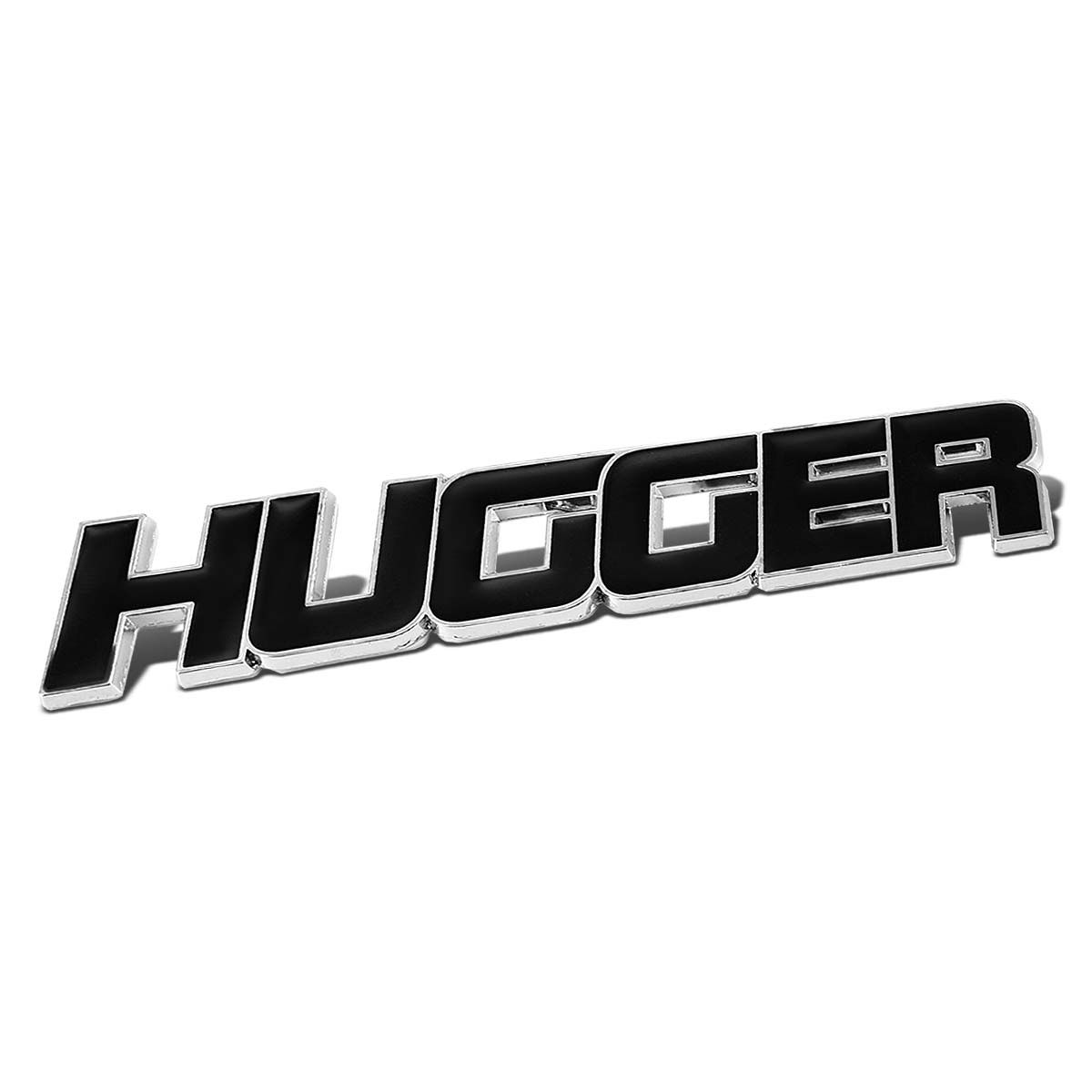 Metal Emblem Decal Logo Trim Badge - HUGGER - Black Letters