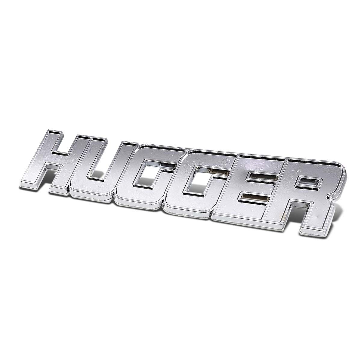 Metal Emblem Decal Logo Trim Badge - HUGGER - Silver Letters