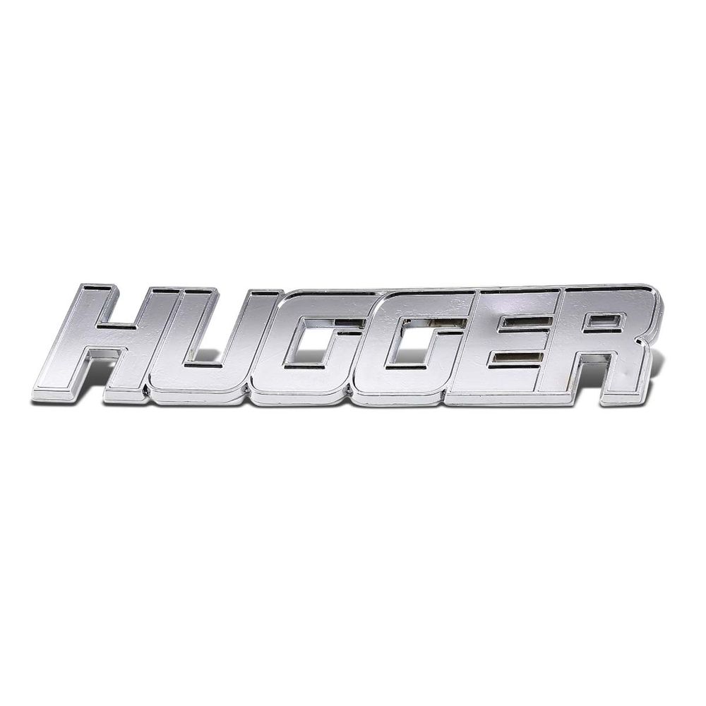 Metal Emblem Decal Logo Trim Badge - HUGGER - Silver Letters