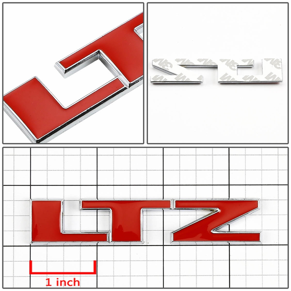 Metal Emblem Decal Logo Trim Badge - LTZ - Red Letters
