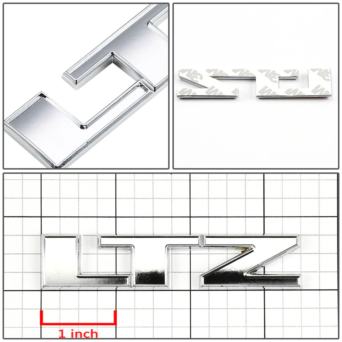 Metal Emblem Decal Logo Trim Badge - LTZ - Silver Letters