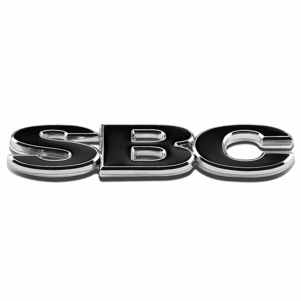 Metal Emblem Decal Logo Trim Badge - SBC - Black Letters