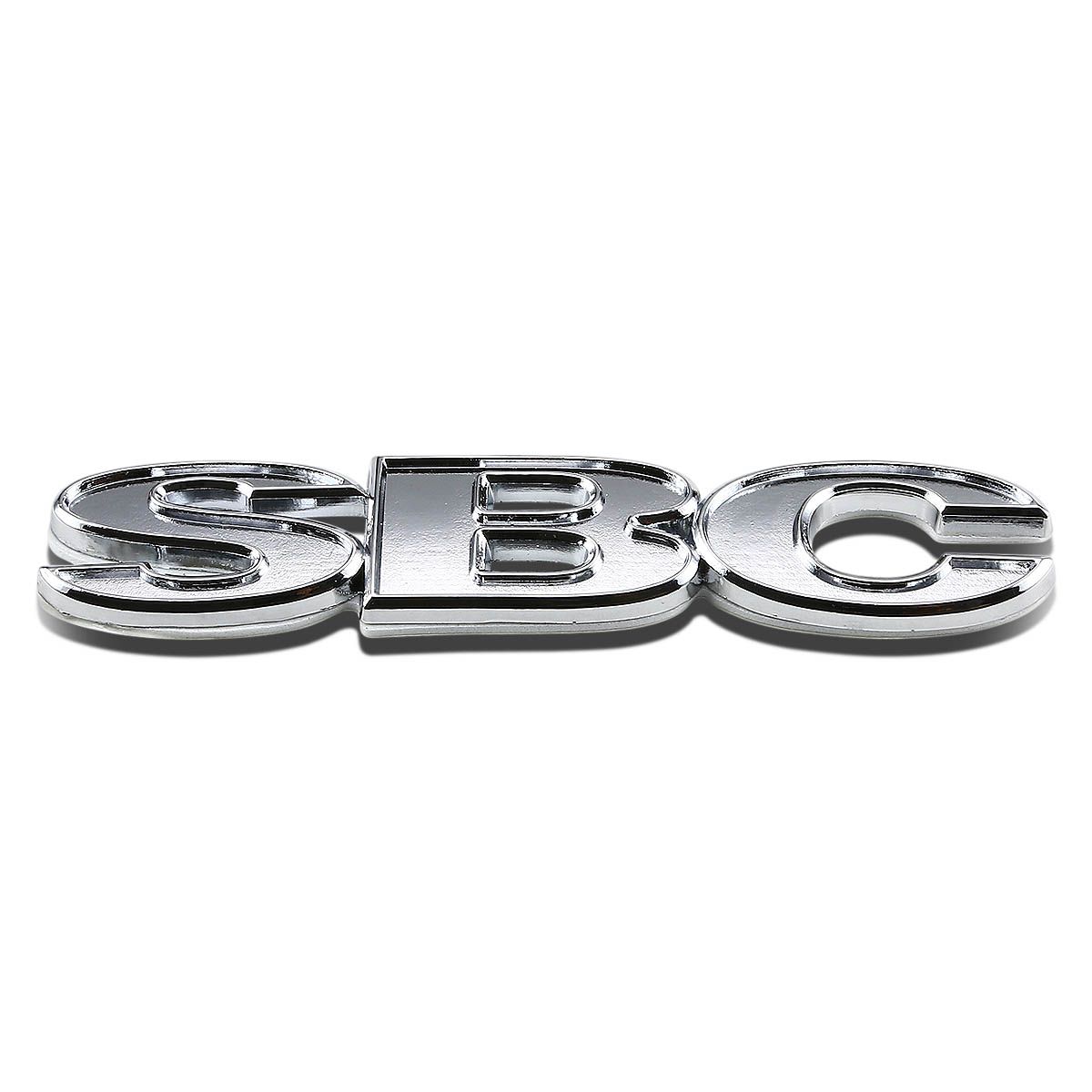 Metal Emblem Decal Logo Trim Badge - SBC - Silver Letters