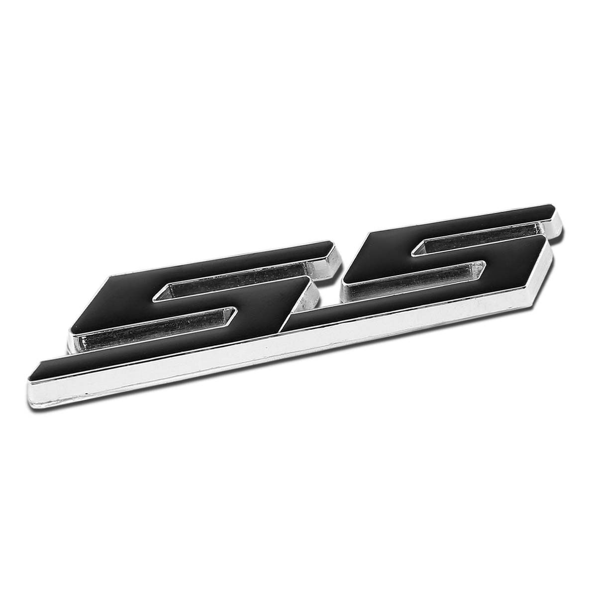 Metal Emblem Decal Logo Trim Badge - SS - Black Letters