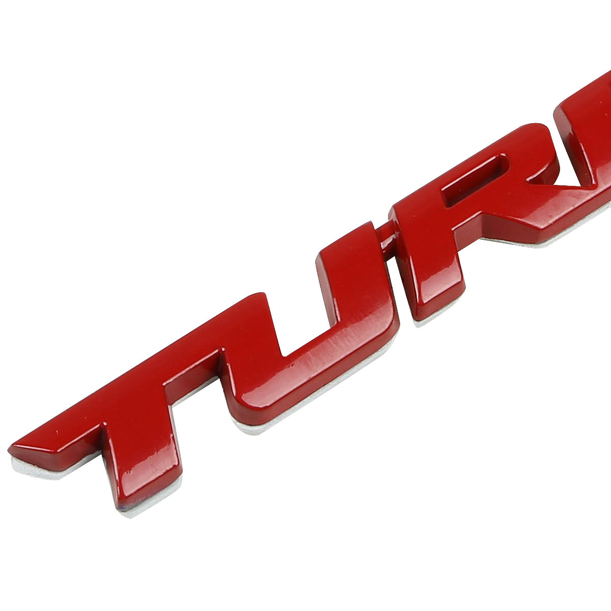 Metal Emblem Decal Logo Trim Badge - Turbo - Red Letters