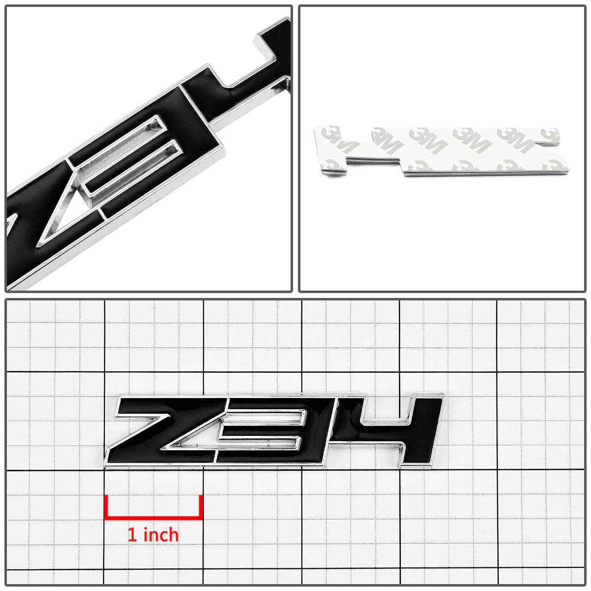 Metal Emblem Decal Logo Trim Badge - Z34 - Black Letters