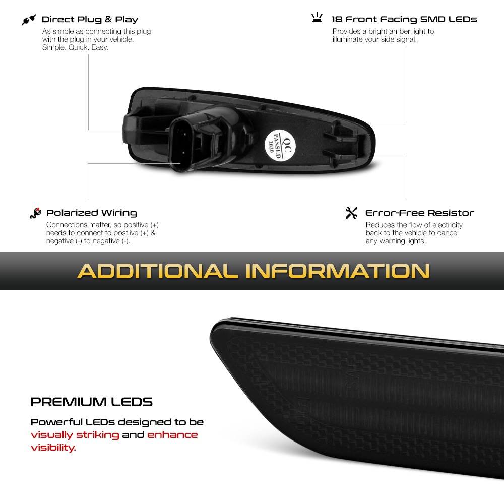 Mitsubishi Lancer/EVO X/Outlander Sequential Signal LED Side Marker ...