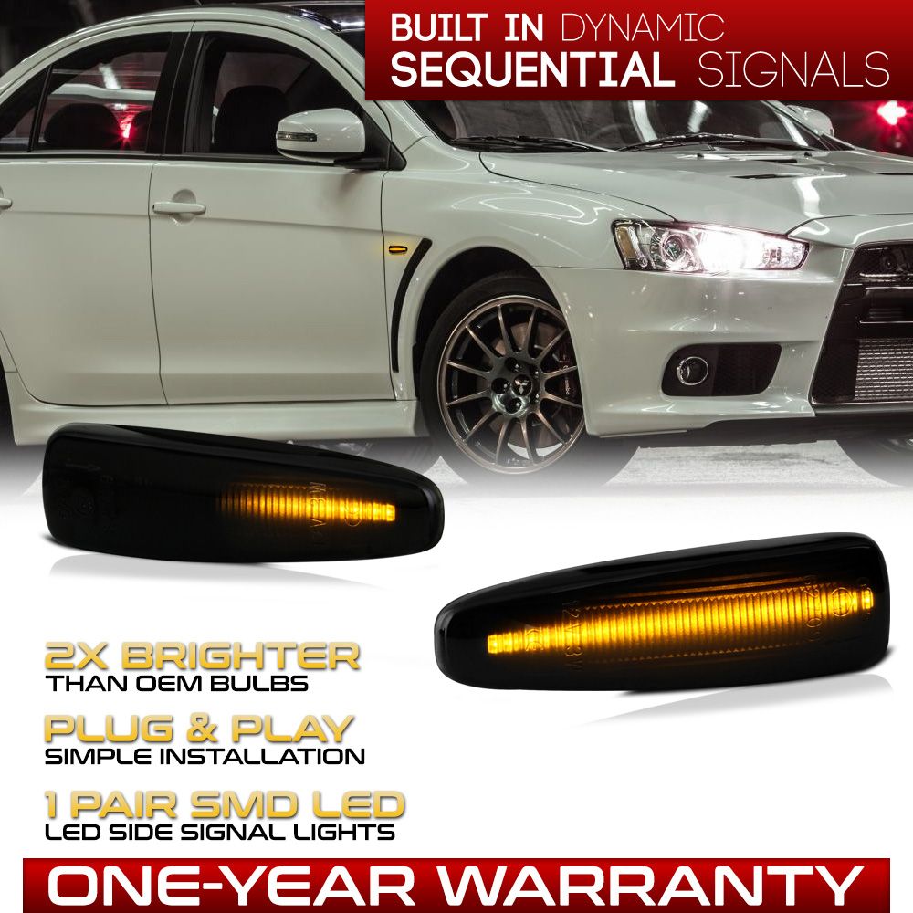 Mitsubishi Lancer/EVO X/Outlander Sequential Signal LED Side Marker ...
