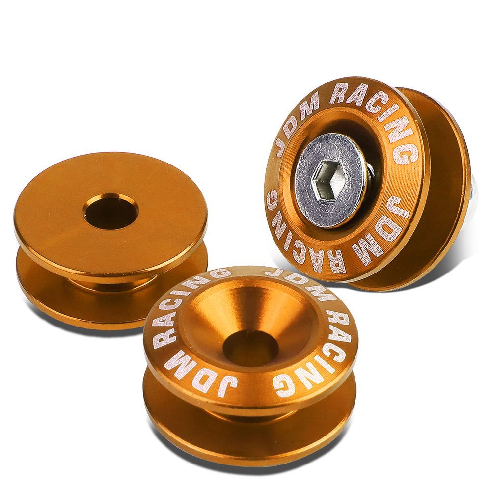 Pack of 4 - Anodized Aluminum Front/Rear Rivet Style Bumper Trunk Quick ...