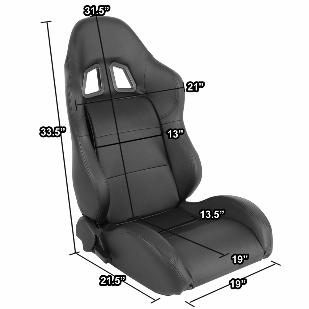 Reclining Black Type-Xl06 Pvc Leather Sporty Bucket Racing Seat Rhs ...