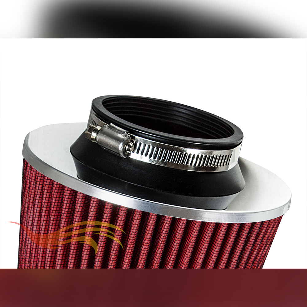 Red 3.5" 76Mm Inlet Cold Air Intake Cone Replacement Quality Dry Air ...