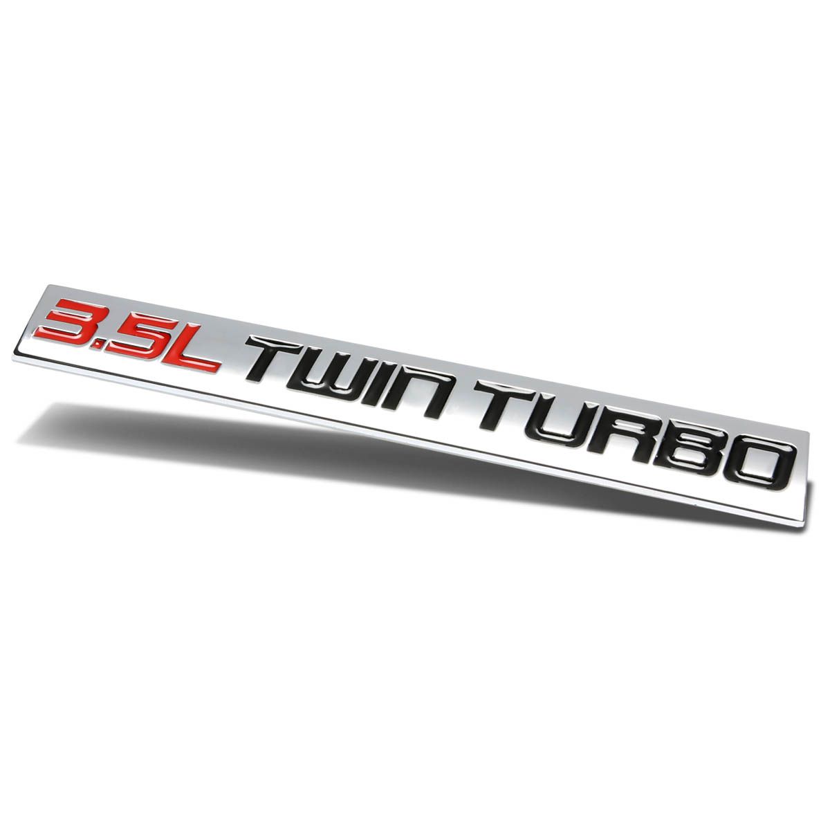 Red & Black Letter "3.5L Twin Turbo" Logo Metal Decal Emblem
