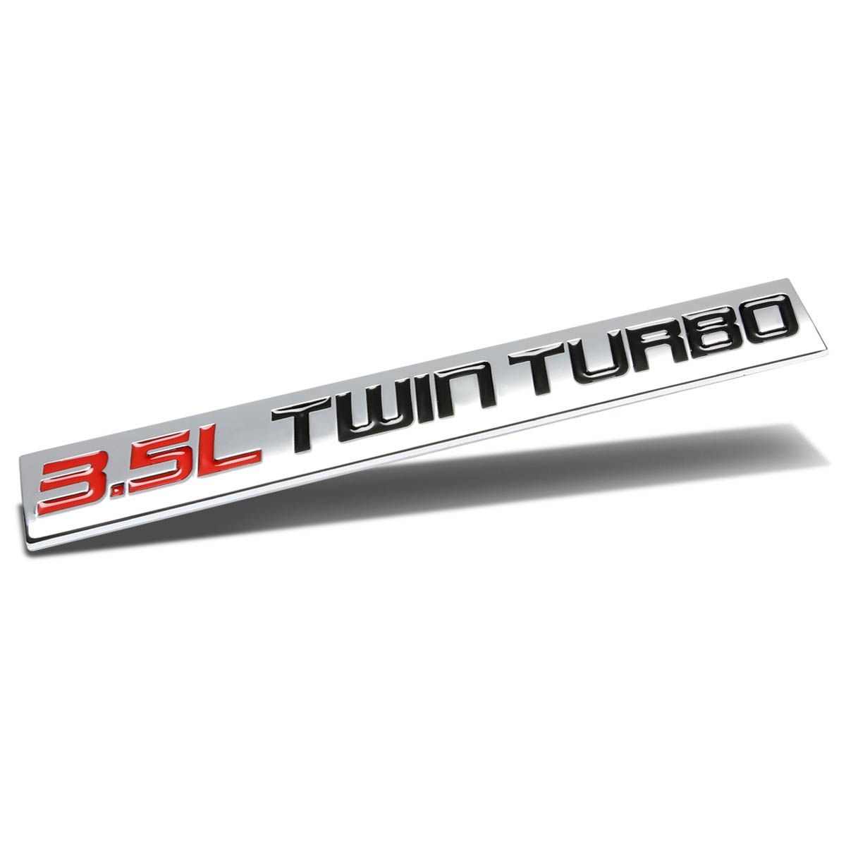 Red & Black Letter "3.5L Twin Turbo" Logo Metal Decal Emblem