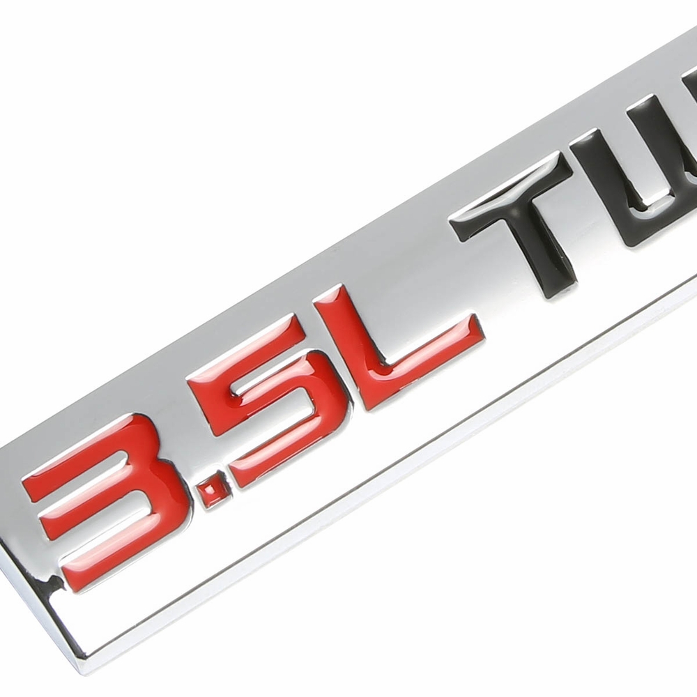 Red & Black Letter "3.5L Twin Turbo" Logo Metal Decal Emblem