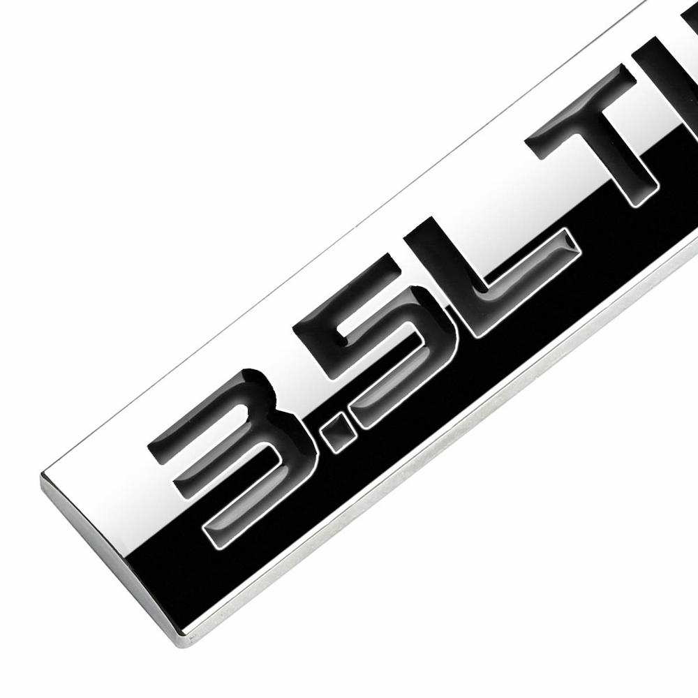 Red & Black Letter "3.5L Twin Turbo" Logo Metal Decal Emblem