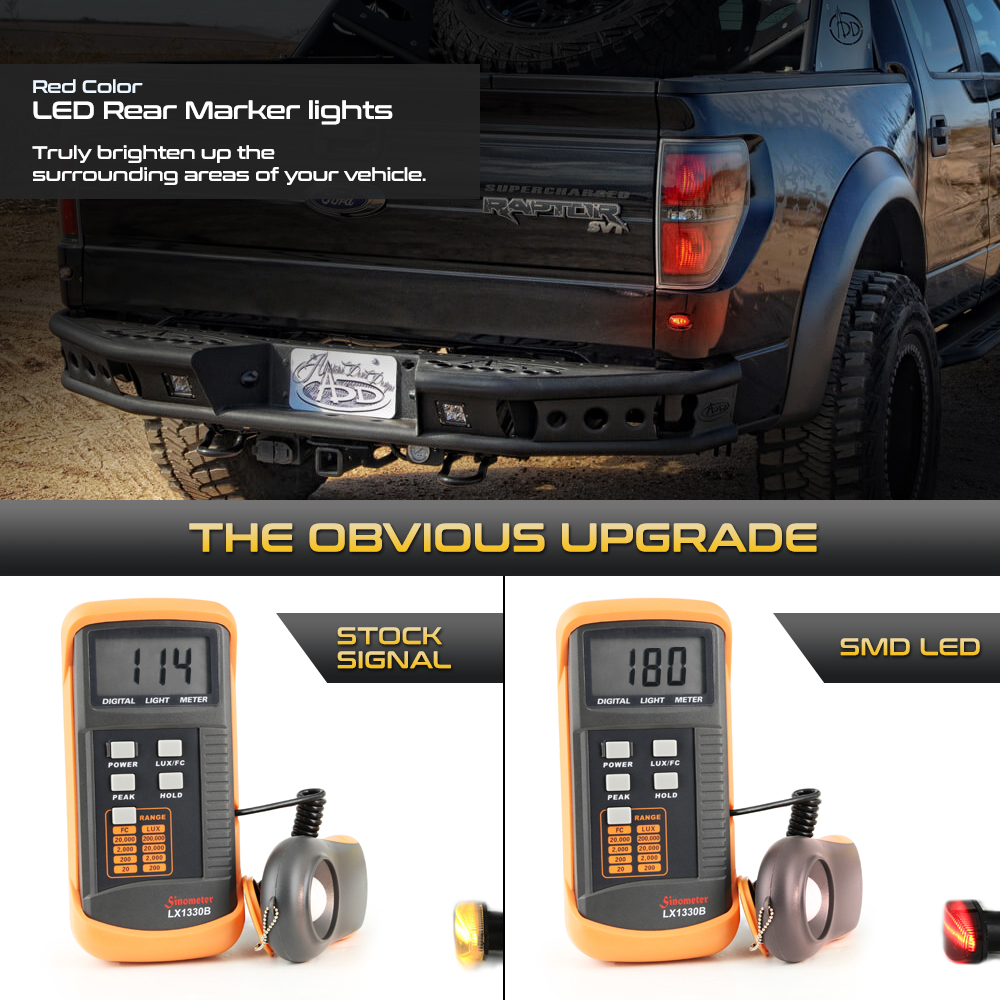 Red LED Corner Light For 2010-2014 Ford F150 Raptor SVT - Smoked Lens ...