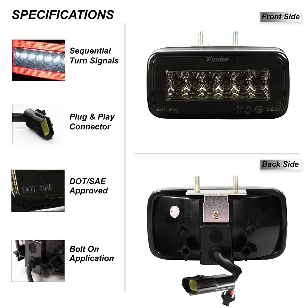 Smoked Lens LED Rear Fog Reverse Light For Mercedes Benz W463 G500 G550 ...