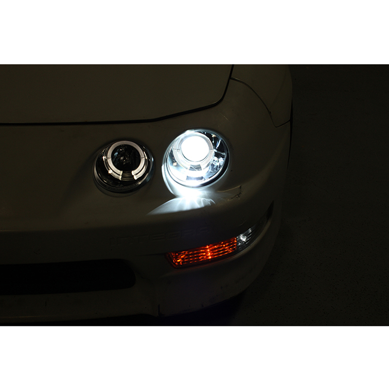 1998-2001 Acura Integra Dual Ange Eye Halo Projector Headlights - Black