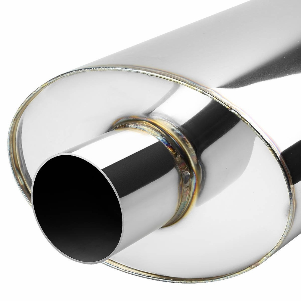 Stainless Steel Dual 3" Bent Burnt Tip Exhaust Oval Muffler