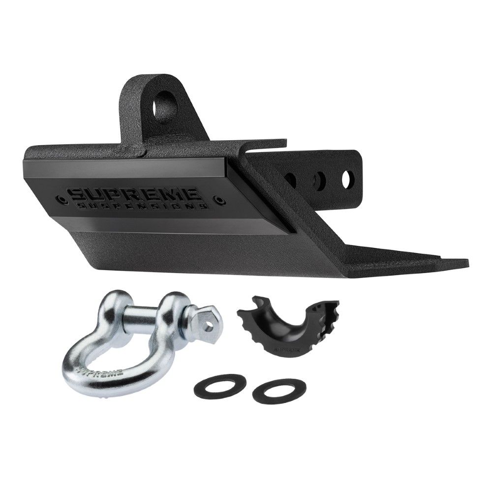 Supreme Adjustable Hitch Skid Plate w/ D-Ring Shackle - Galvanized ...