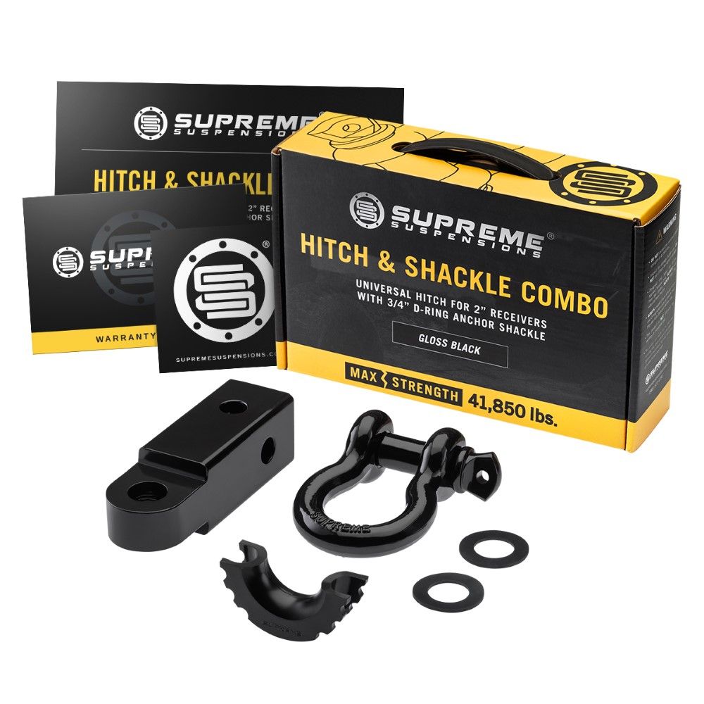 Supreme Universal 3/4" D-Ring Shackle with Hitch Receiver Combo Kit ...
