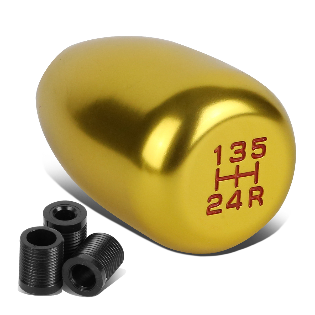 Universal 10x1.5 Aluminum Manual 5-Speed Shift Knob - Gold