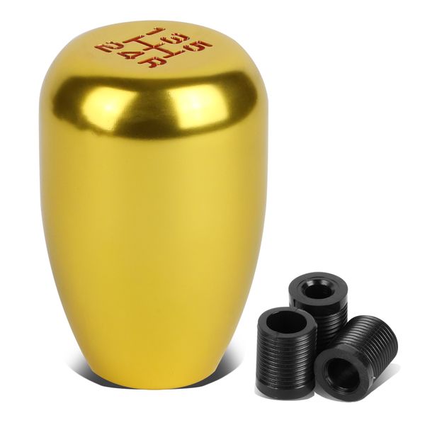 Universal 10x1.5 Aluminum Manual 5-Speed Shift Knob - Gold