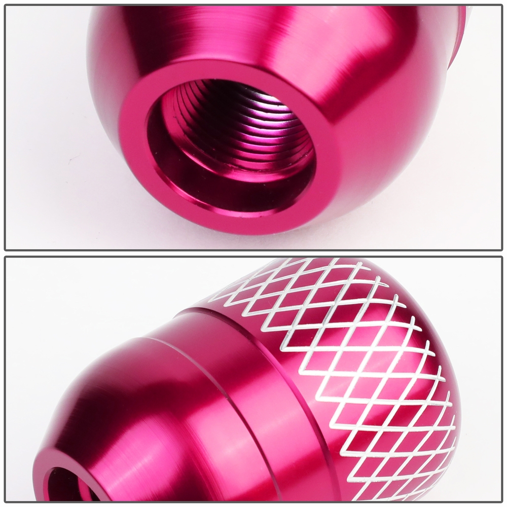 Universal 5-Speed Pink Anodized Aluminum Netted Racing Shift Knob