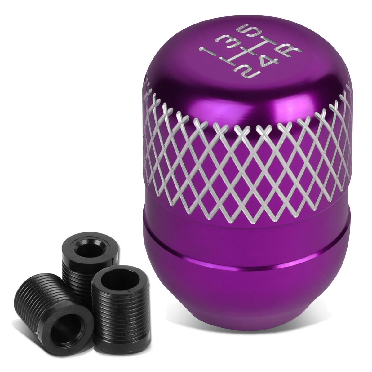Universal 5-Speed Purple Anodized Aluminum Netted Racing Shift Knob