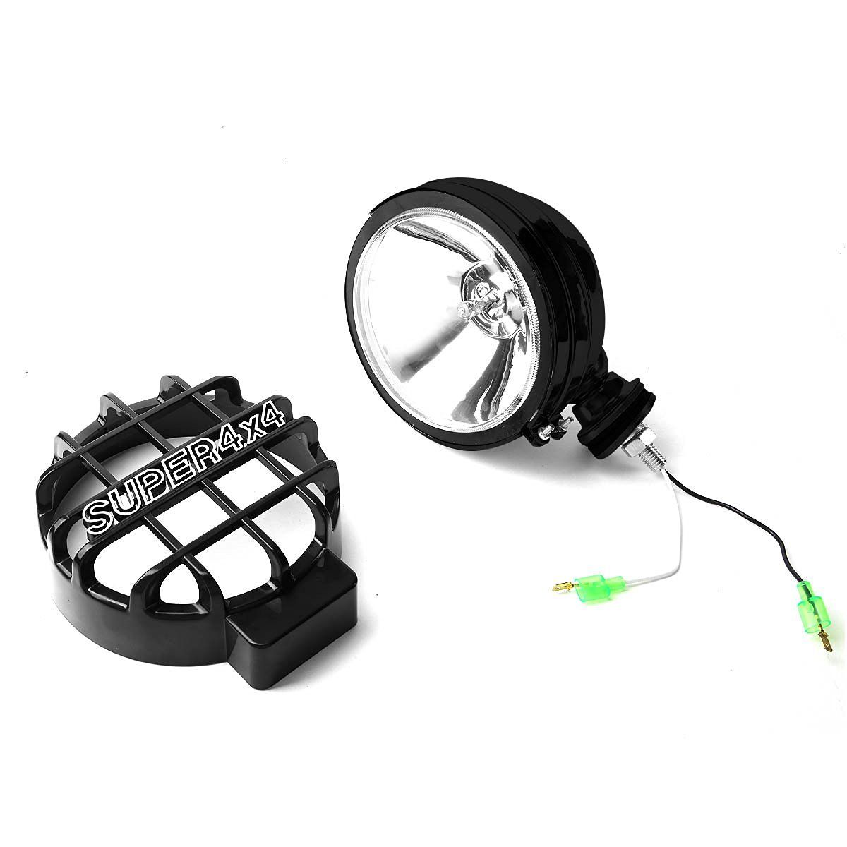 6" Round Fog Lights+Offroad Super 4X4 Guard+Switch (Clear Lens Black ...