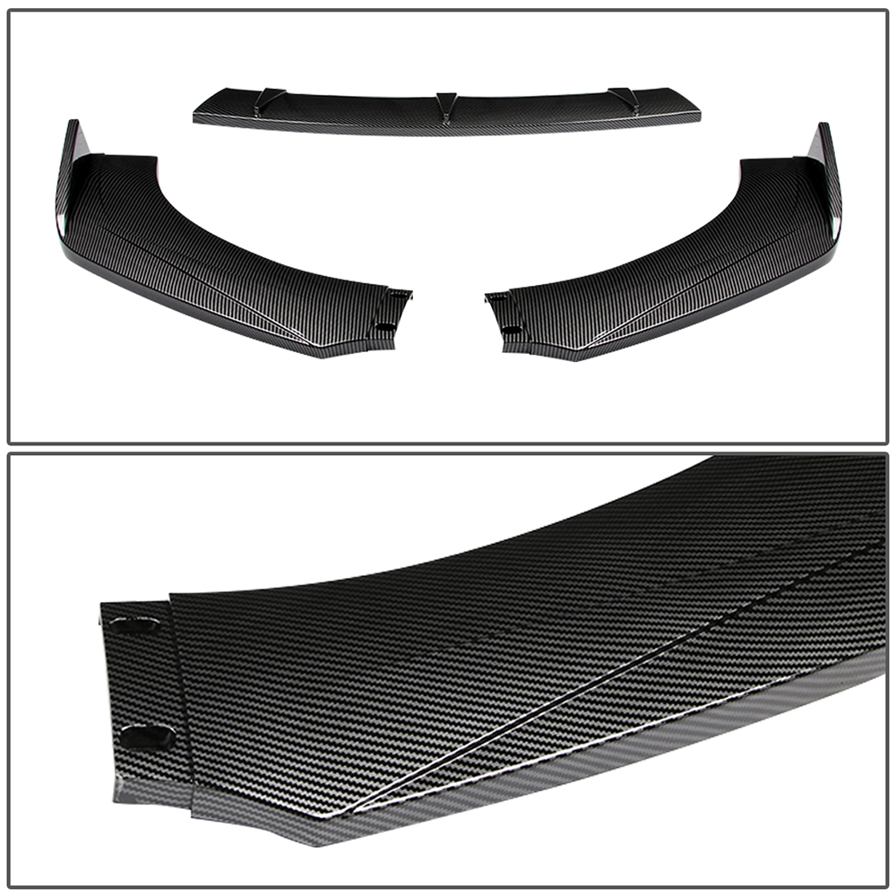 Universal 68" X 5" Front Bumper Lip -3 Pieces Style - CF Look
