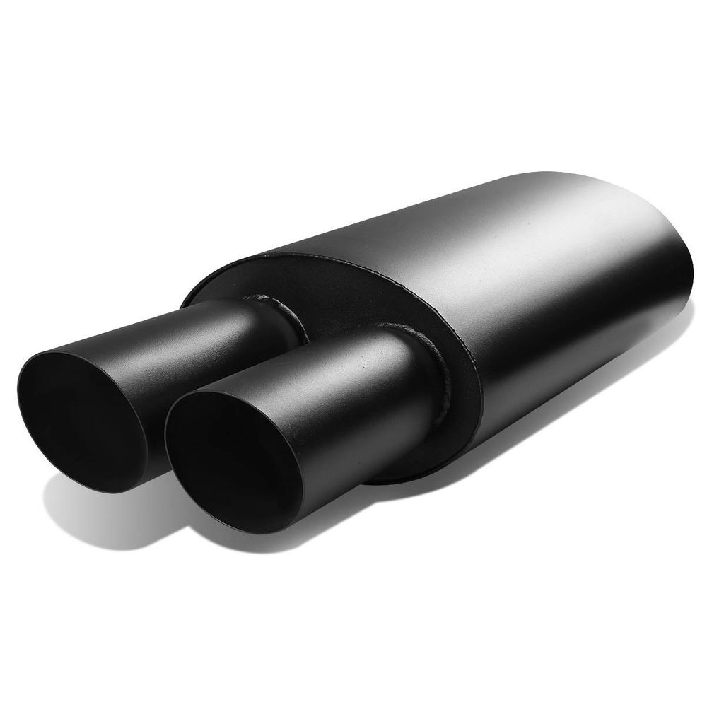Universal Angle Dual Tip Style Stainless Steel Exhaust Muffler 3" Inlet ...