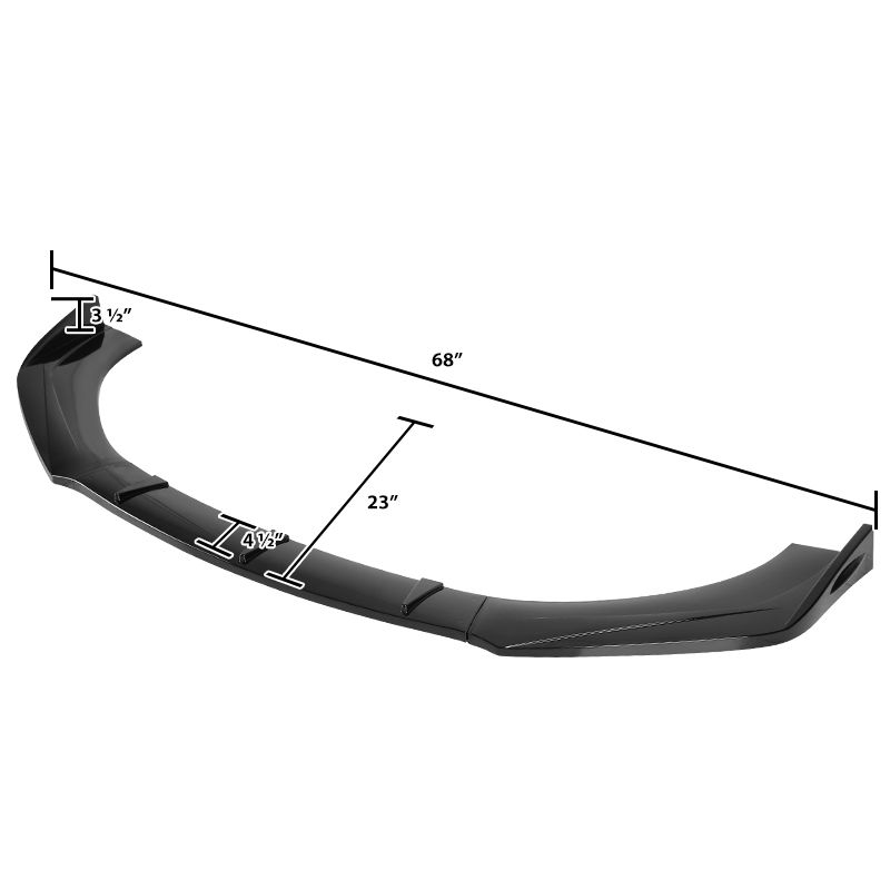 Universal Gloss Black Front Bumper Lip Spoiler Splitter