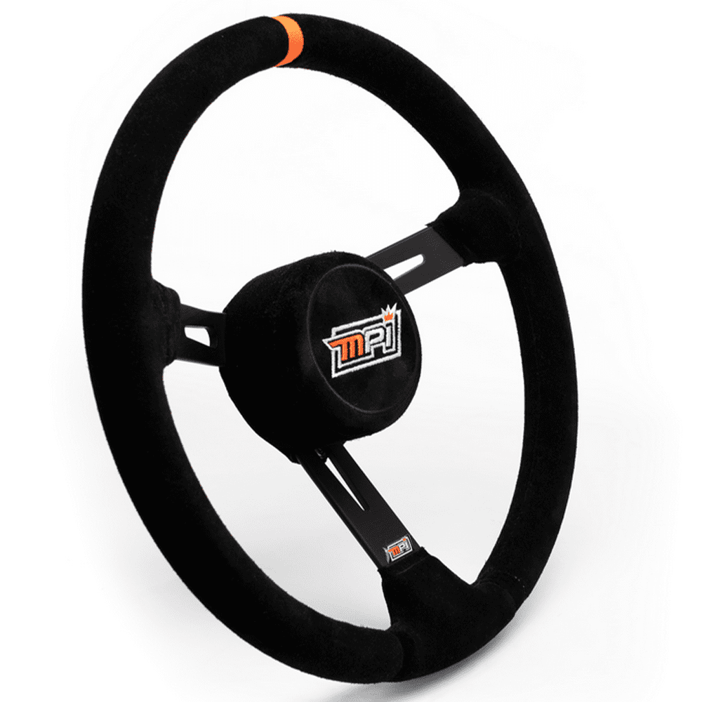 MPI Stock Car Steering Wheel w/Suede Grip and Center Pad (Aluminum)