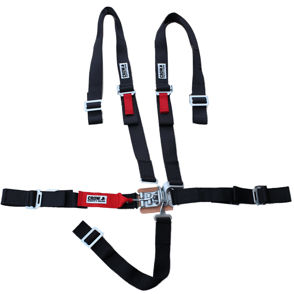 Crow Junior Dragster 5 Point Latch & Link Racing Seat Belts Black SFI 16.2