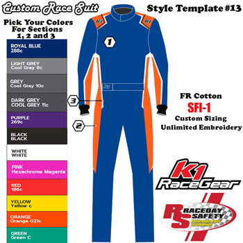 K1 RaceGear Custom Race Suit Template #13 SFI-1